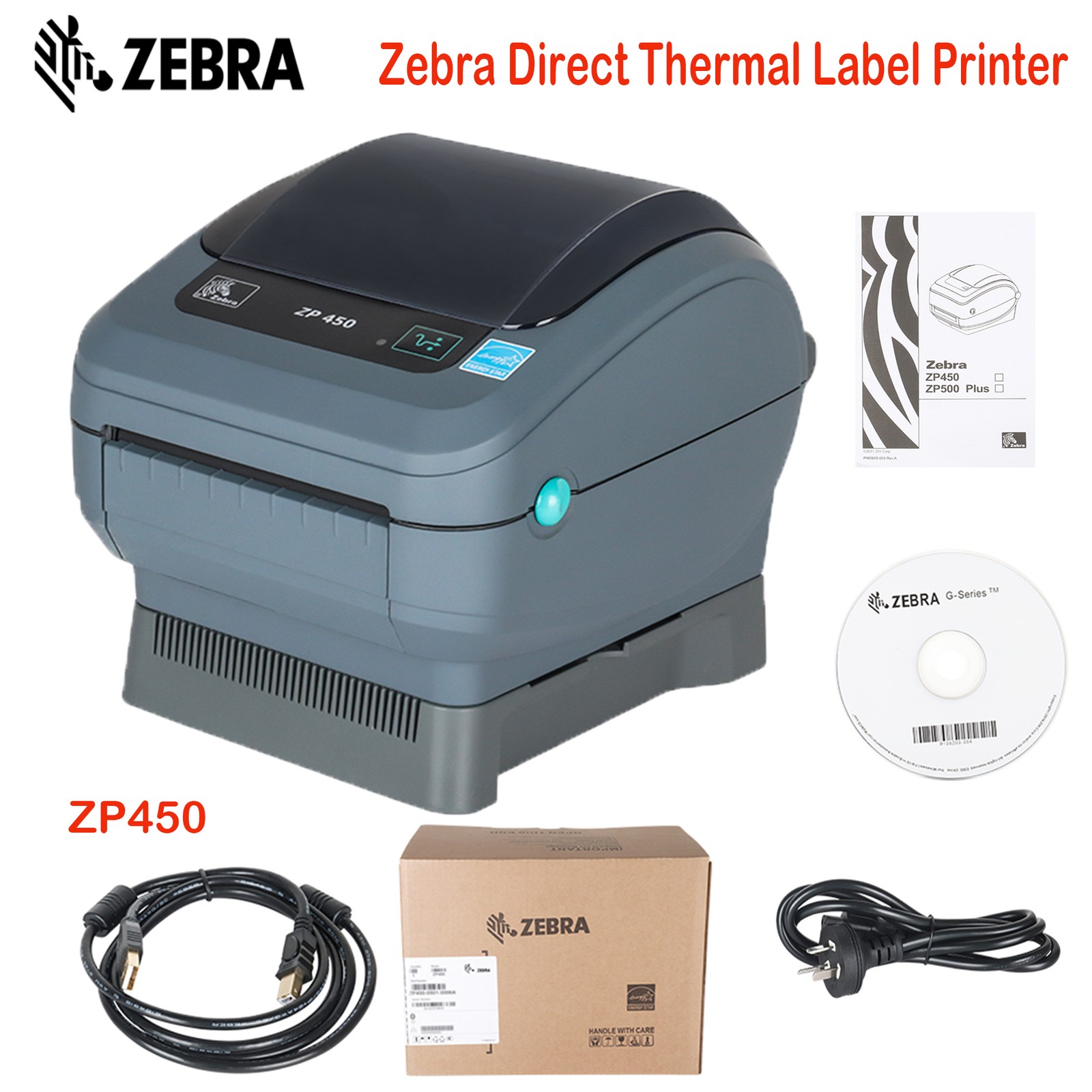 Zebra ZP450 Direct Thermal Barcode Label Printer for Shipping & E ...
