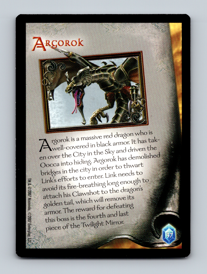 2007 Enterplay The Legend of Zelda: Twilight Princess - ARGOROK - #37 ...