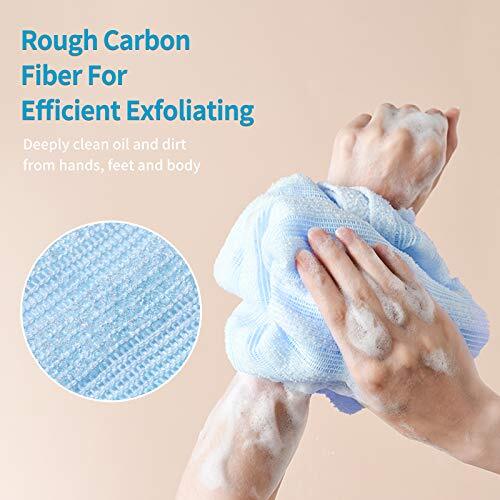 Exfoliating Back Scrubber Fabric Bath Body Washcloth for Men Women | eBay