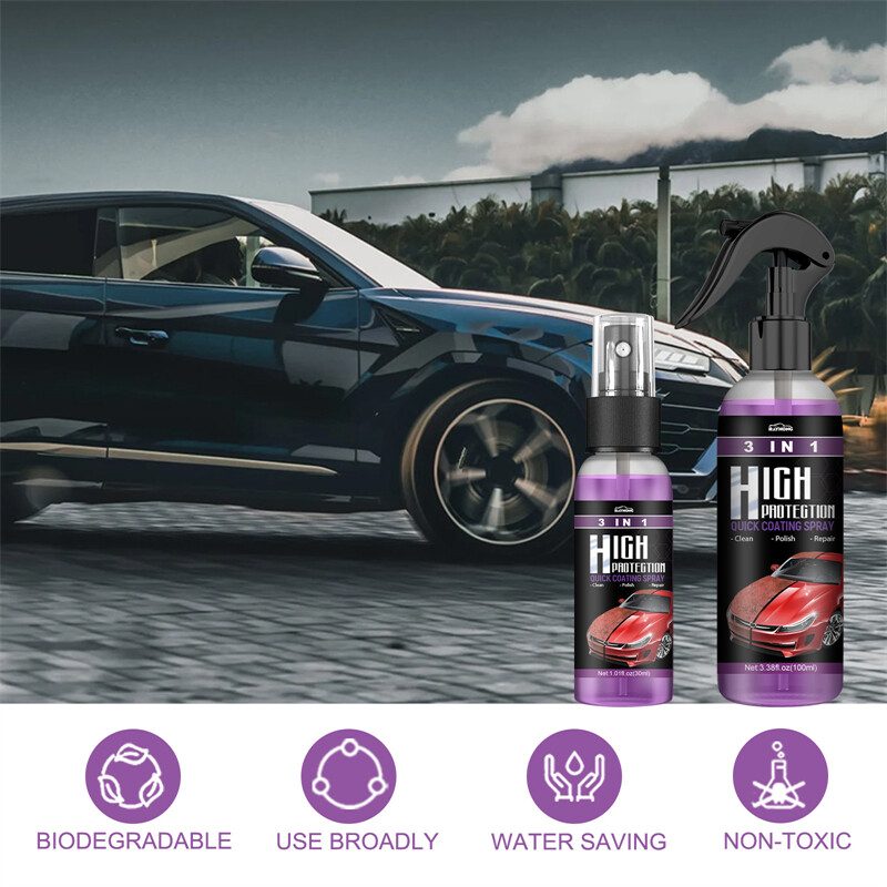 3× Quick Hydrophobic 3 in 1 High Protection Car Coat Ceramic Coating ...