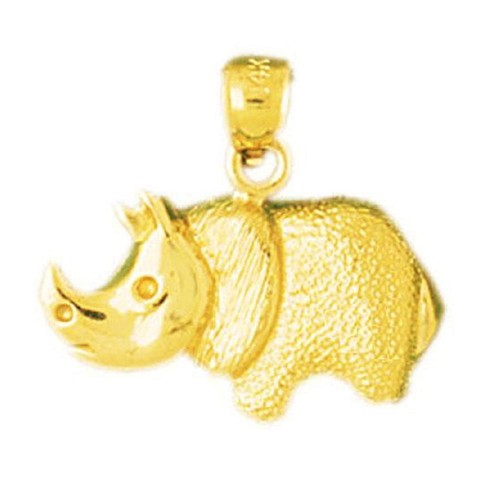 14k Yellow Gold RHINOCEROS, RHINO Pendant / Charm, Made in USA | eBay
