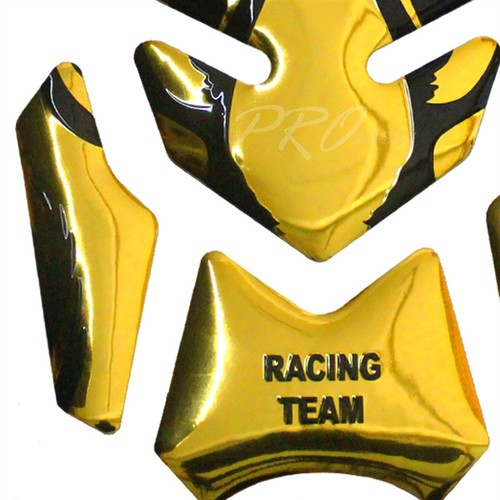 Chrome Gold Tribal Fire Fuel Tank Pad+6" YZF-R1 YZFR1 Logo Fender ...