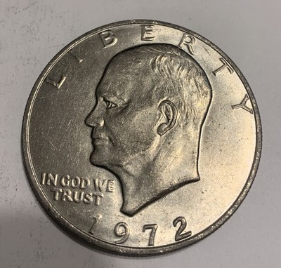 1972 P EISENHOWER LIBERTY ONE DOLLAR COIN--RARE-- DOUBLE DIE MINT ERROR ...