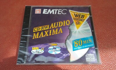 RARE EMTEC/BASF CD-RW 80 AUDIO 80 min Blank CD-RW Digital Audio For ...