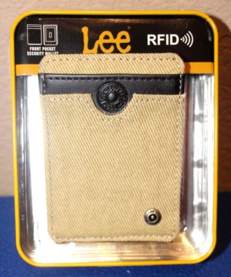 LEE RFID BLOCKING SECURITY BIFOLD FRONT POCKET SECURITY WALLET KHAKI ...