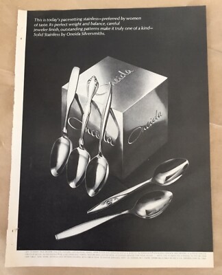 Oneida silverware print ad 1965 vintage retro 60s art home decor ...
