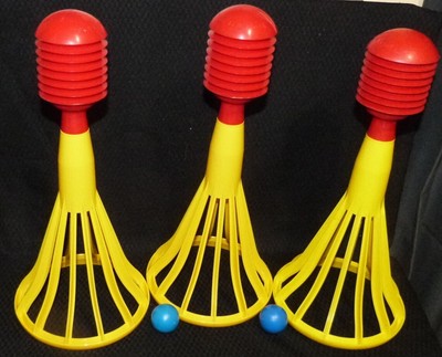 POP-A-LOT VINTAGE TUPPERTOYS TUPPERWARE TOY POP & CATCH 3 POPPERS & 2 ...