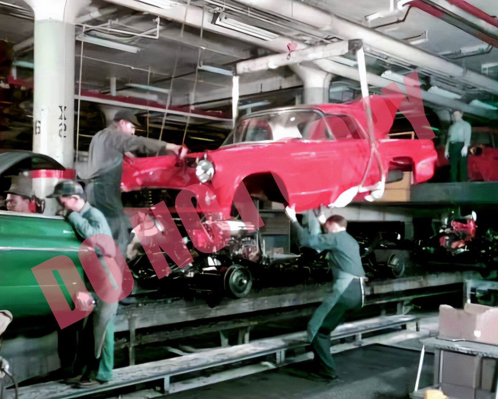 1955 Ford Motor Company Thunderbird Dearborn Assembly Plant Line 8x10 ...