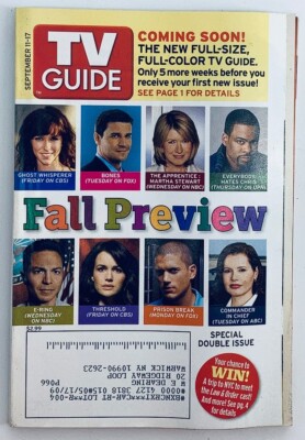 TV Guide Magazine September 11 2005 David Boreanaz, Geena Davis NY ...