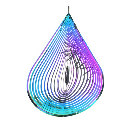Wind Chimes Teardrop Shape 3D Streamer Effect Art Metal 360 Degree ...