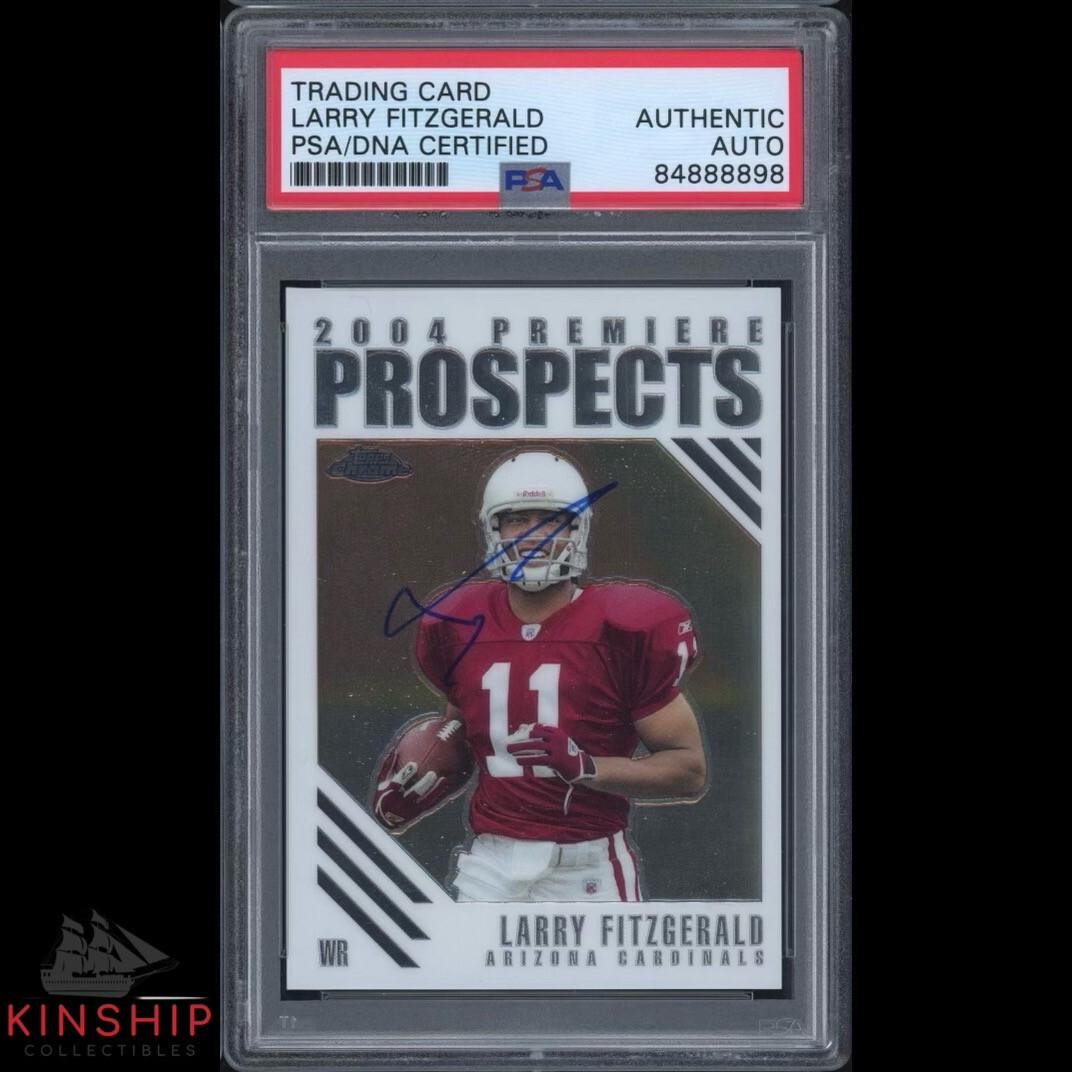 Larry Fitzgerald signed 2004 Topps Chrome Rookie Card PSA DNA Slabbed ...