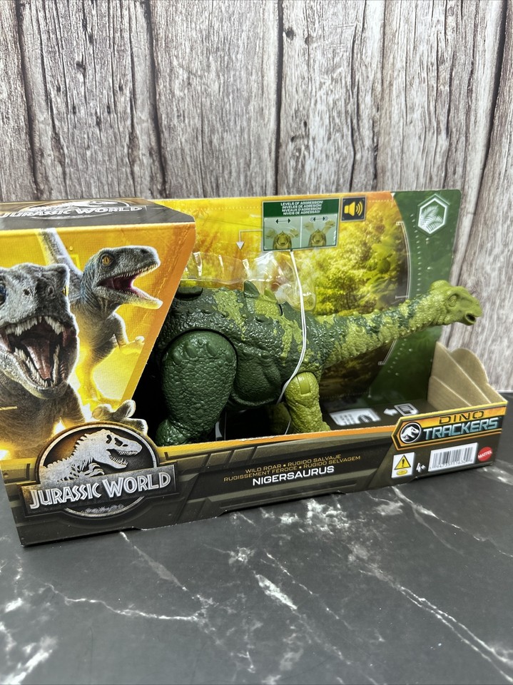 Jurassic World Dinosaur Toy Nigersaurus with Roar Sound & Attack Action ...