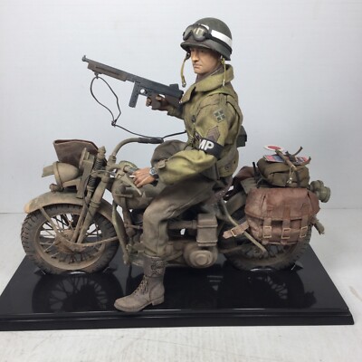 1/6 CUSTOM WW2 US 4TH DIV MOTORCYCLE MILITARY POLICE MP HARLEY-DAVIDSON ...