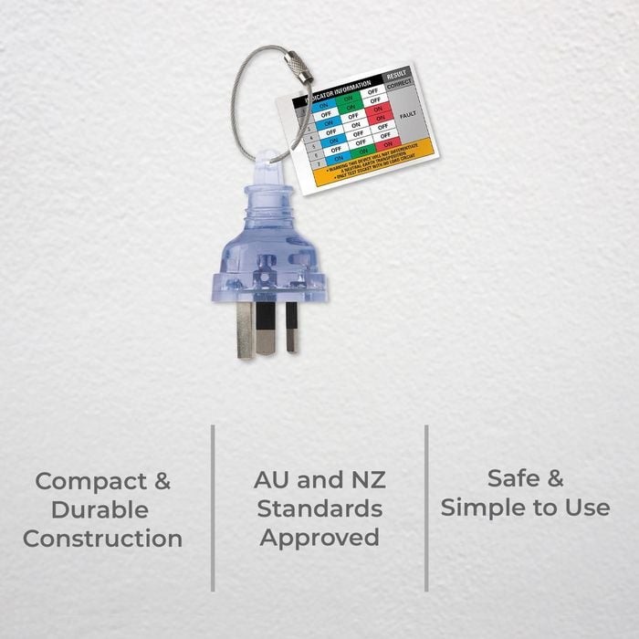 Deta 240V Power Outlet Socket Tester Plug Fault indicator Chart AS/NZS ...