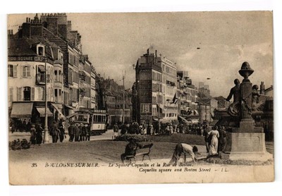CPA BOULOGNE-sur-MER - La Square Coquelin et la Rue de Boston (196082 ...