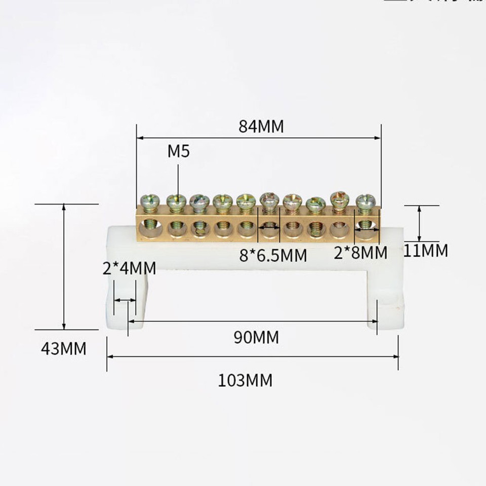 4PCS 10 Positions Ground Wire High Bridge Design Terminal Block ...