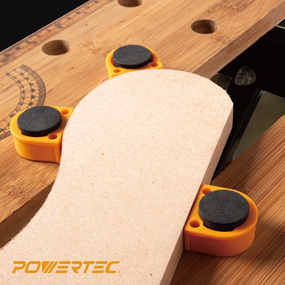 POWERTEC Deluxe Bench Dog | 12 Pack | Non Marring Nylon Woodworking ...