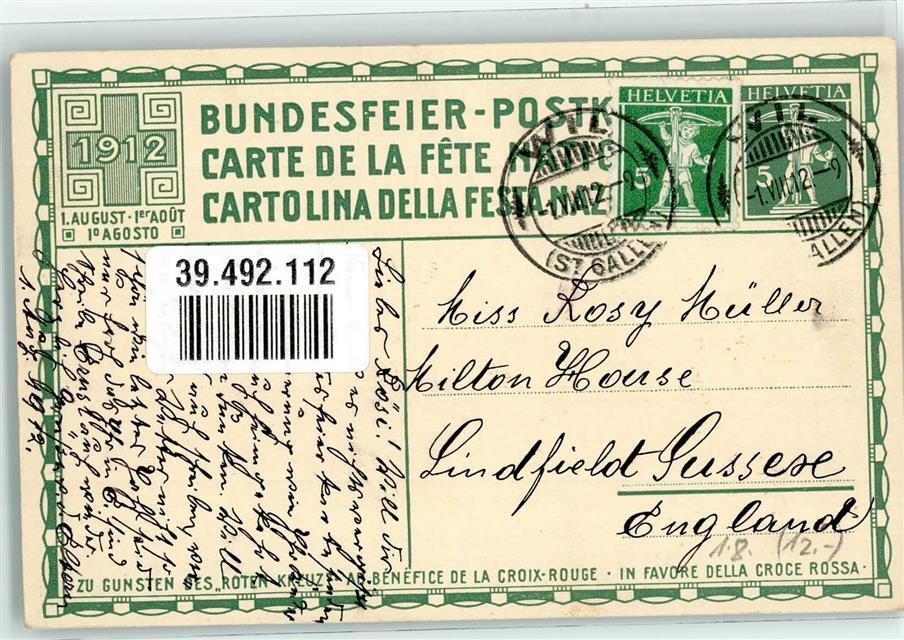 39492112 - Basel sign. BM Bundesfeier 1912 Basel Stadt | eBay.de