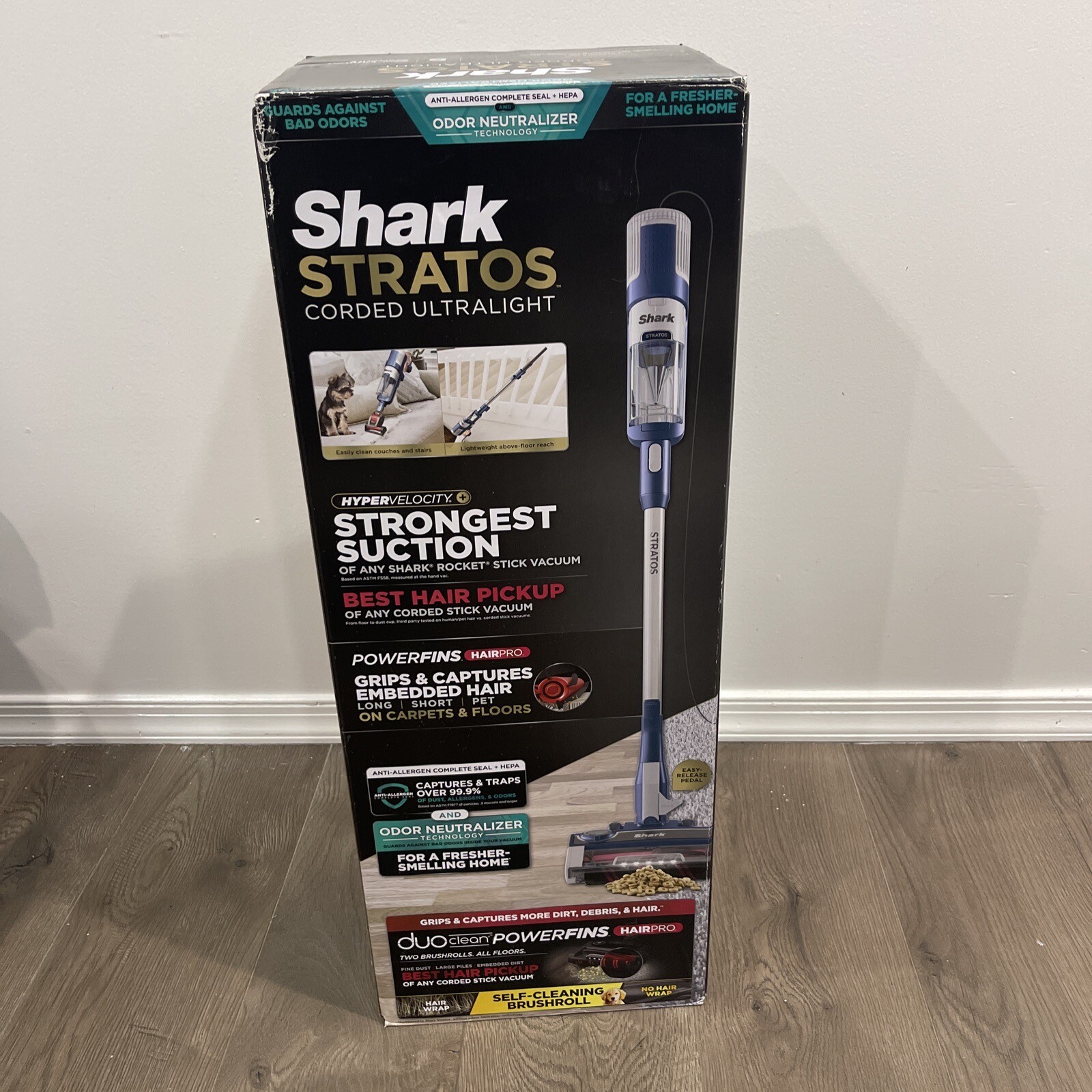 Shark Stratos UltraLight Stick Vacuum - Navy (HZ3002) (8355 ...