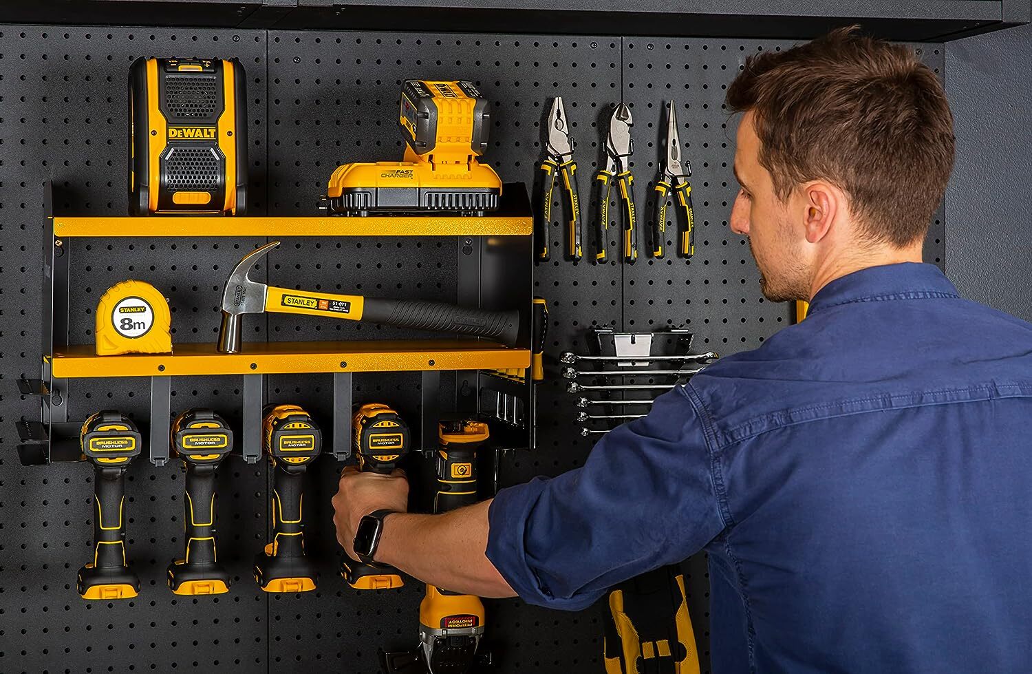 Power Tool Organizer Storage Wall Mount Heavy Duty Metal Drill Holder ...