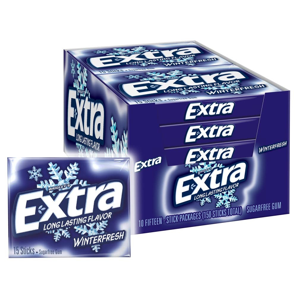 Extra Gum Winterfresh Sugarfree, Bulk, 15 Count (Pack of 10), Blue | eBay