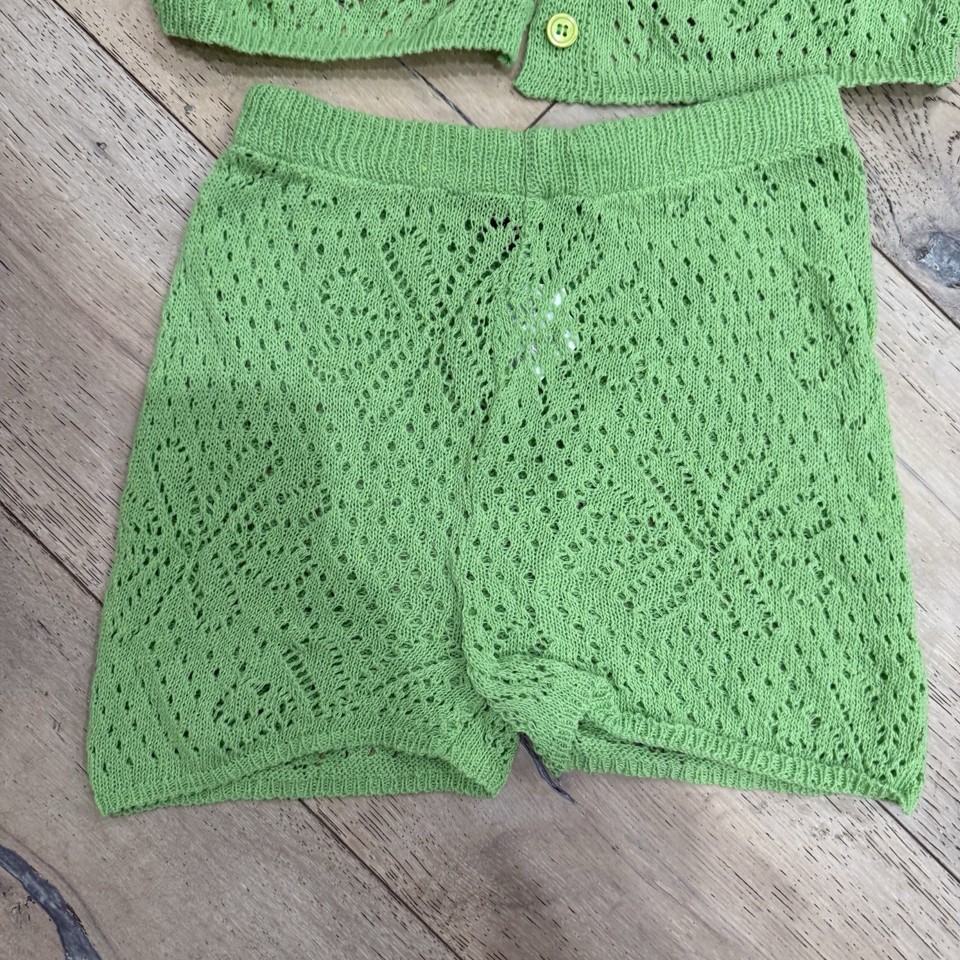 Nasty Gal 2pc Green Beach Sweater Top Shorts Set Sz S New NWT | eBay UK