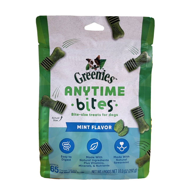 Greenies Anytime Bites Bite-Size Dog Dental Treats Mint 1ea/10.3 oz for ...