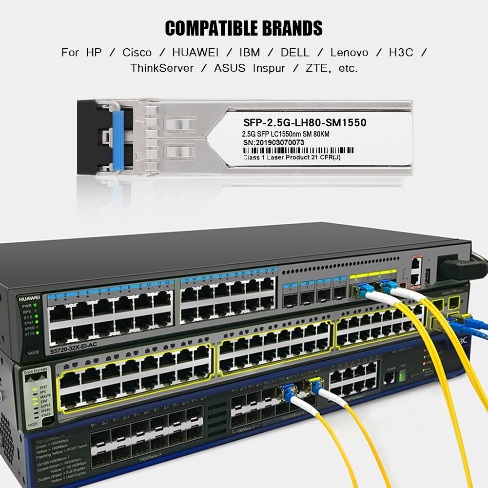 SFP-2.5G LH80-SM1550 80KM Gigabit Single Mode Dual Fiber Transceiver ...