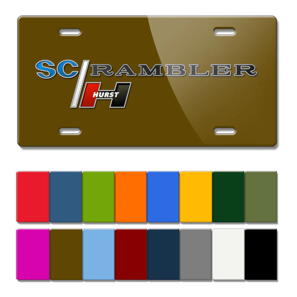 1969 AMC Hurst S/C Rambler Emblem Novelty License Plate - 16 colors ...