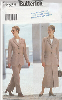 Butterick #6338 Misses Petite Jacket, Skirt and Pants Sewing Pattern Sz ...