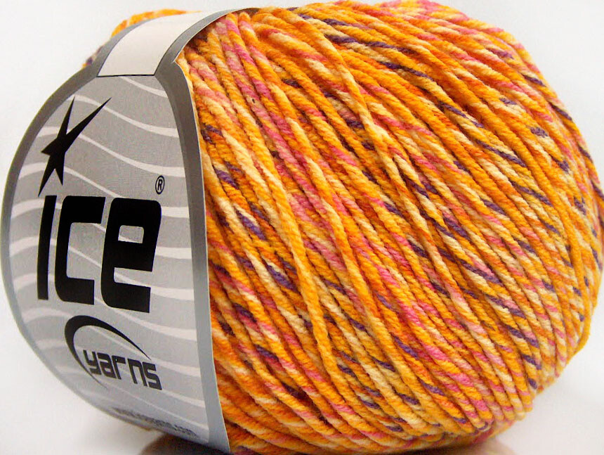 Lot of 8 Skeins Ice Yarns LORENA COLORFUL (55% Cotton) Yarn Yellow Gold ...