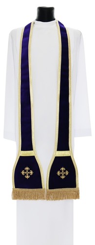 Purple/white Bilateral Roman Clergy Stole SH8-AF/B Vestment Stola ...