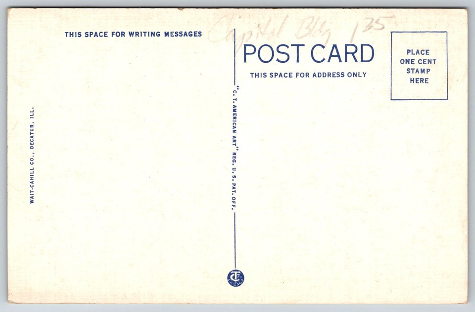 Postcard Staley Building at Night Decatur, IL D21 | eBay