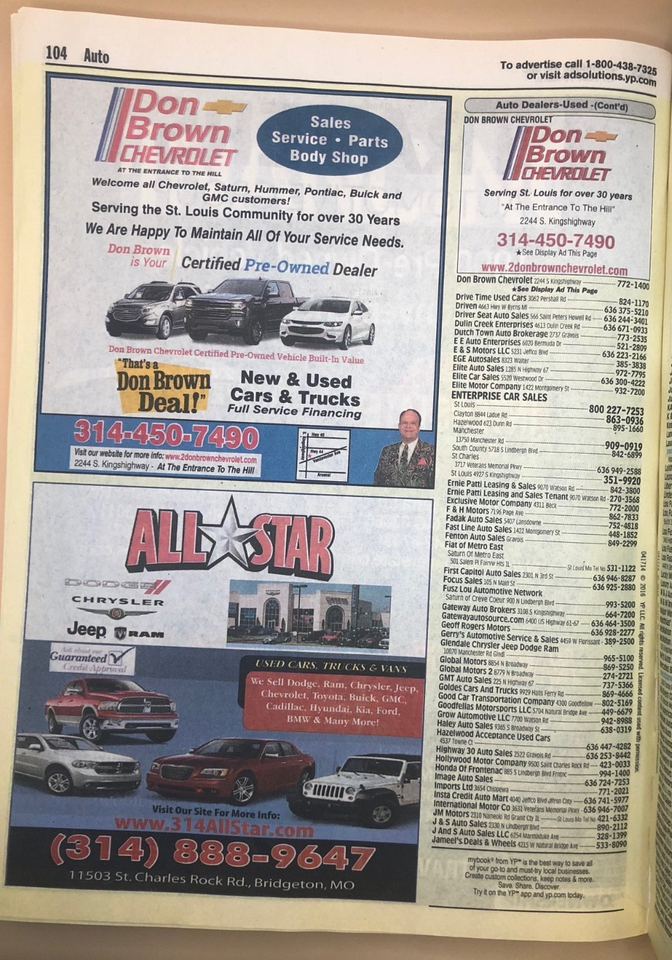 Yellow Pages Greater St. Louis 2016 Phone Book Saint Louis MISSOURI ...