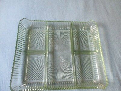 Vintage Cold Storage Tray Glass 5 Section Refrigerator Dish 1940's ...