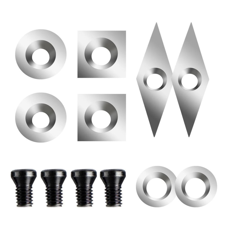 Wood Lathe Turning Tool Carbide Inserts Set with Multiple Sizes and ...