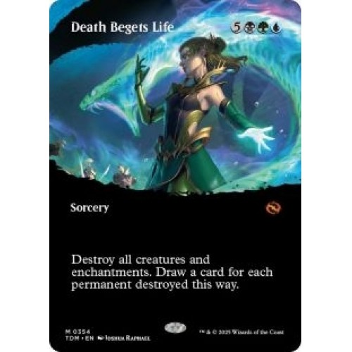 DEATH BEGETS LIFE (BORDERLESS) X4 Tarkir: Dragonstorm TDM Magic MTG ...
