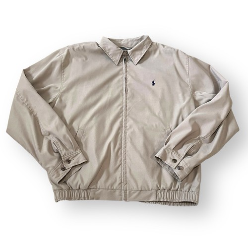 Polo Golf Ralph Lauren Full Zip Jacket Mens Size Large Tan Khaki Bomber ...