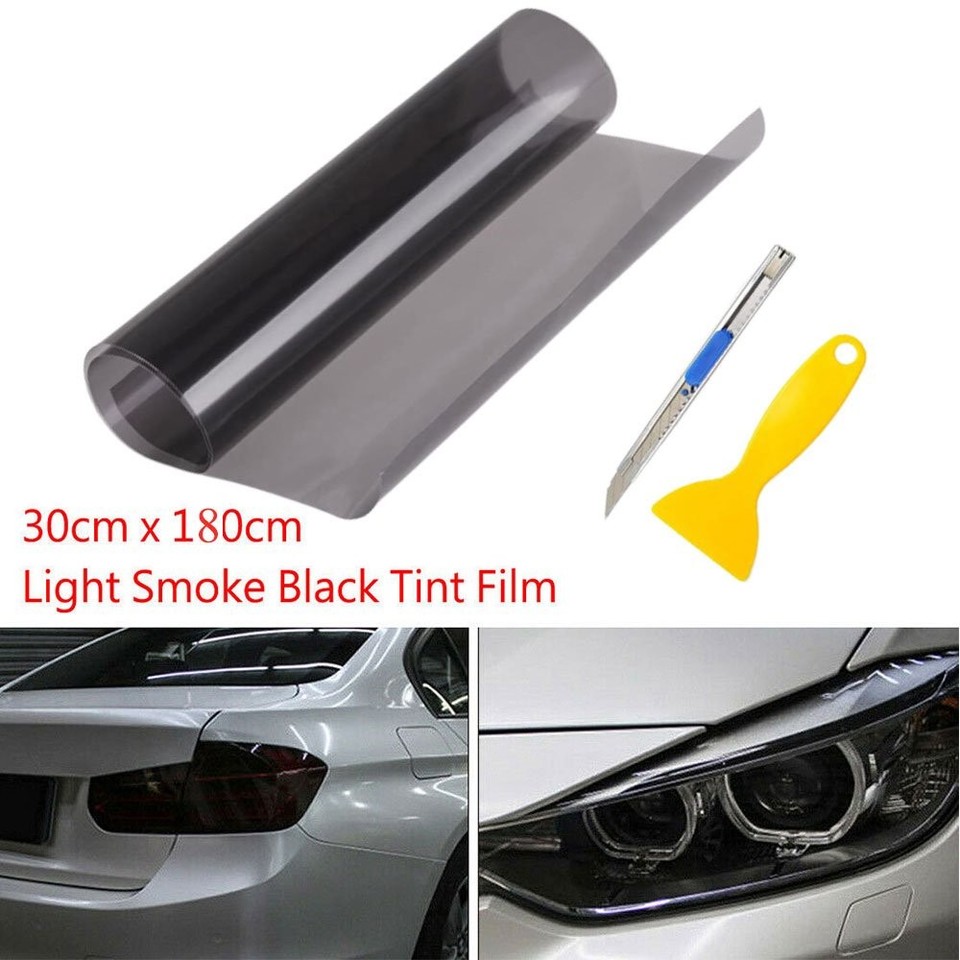 Smoke 1/2set 180cm Black Headlights Tint Car Film Tail lights Wrap ...