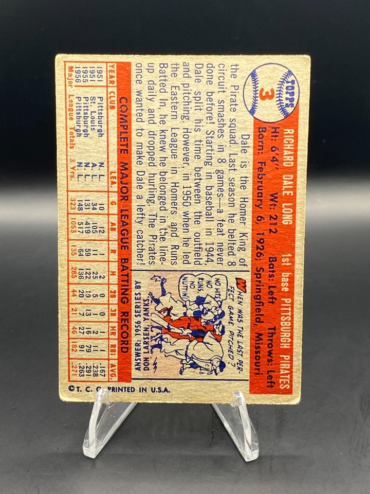 1957 Topps Baseball Card Singles - Complete Your Set - You Pick Buy ...