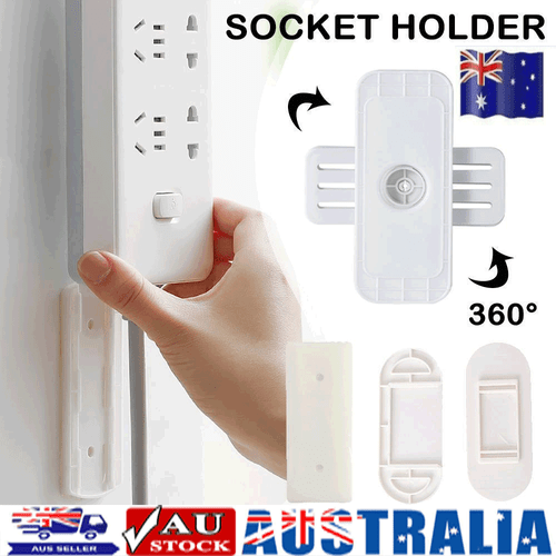 Socket Holder Plug Fixer Sticker Punch-free Power Strip Holders Wall ...