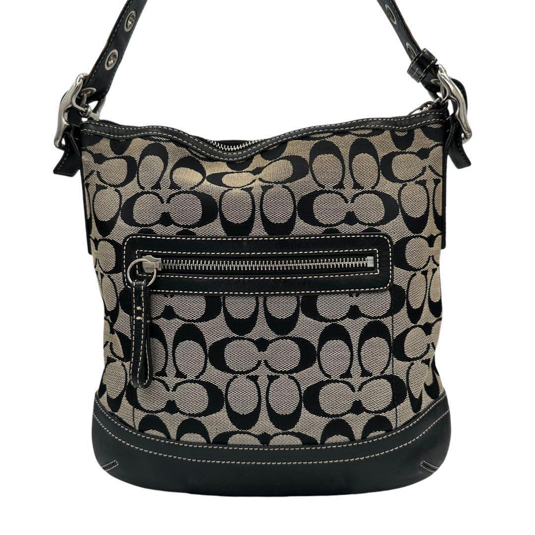 Coach Signature Shoulder Bag Canvas Black 9362 From Japan | eBay Coach Signature Shoulder Bag Canvas Black 9362 From Japan | eBay