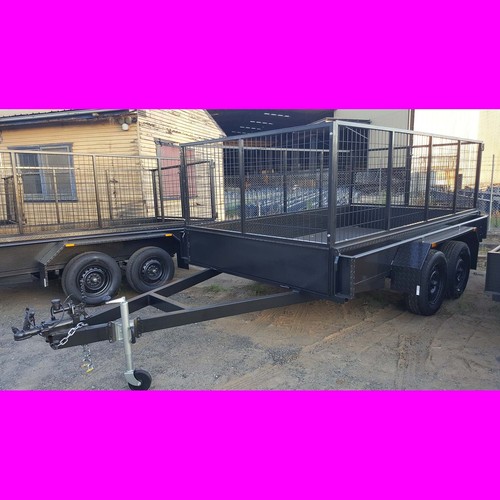 11x6 GALVANISED TANDEM TRAILER WTH CAGE 2TON 1 PIECE FOLD also 10x6 ...