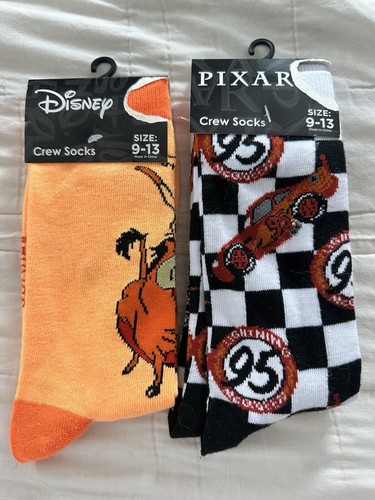 2 Pairs Of Socks Disney Pixar Adult Size 9-13 Lion King & Cars! | eBay