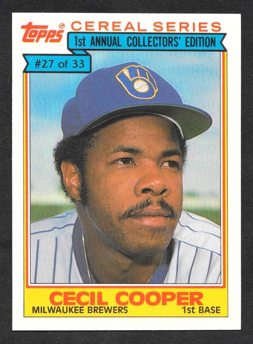 1984 Topps Cereal Series 1st Annual Collectors' Edition Cecil Cooper ...