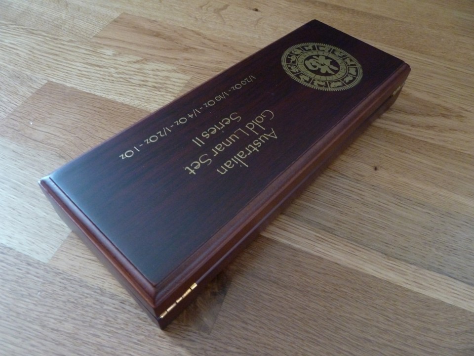 Lunar Series 2 Wooden Type-Set Coin Box for 1/20 oz - 1 oz Gold Coins ...