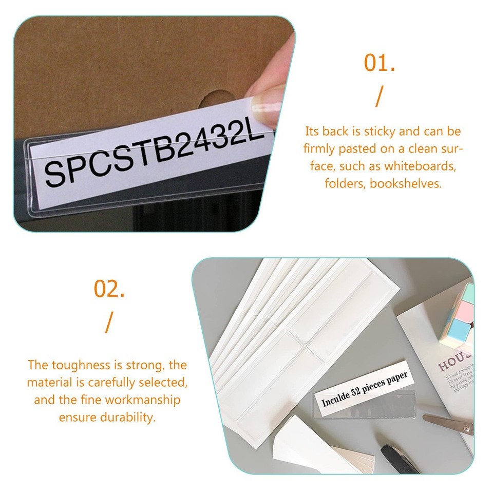 100 pcs Self-adhesive Index Card Holder Adhesive Card Pockets Labels ...