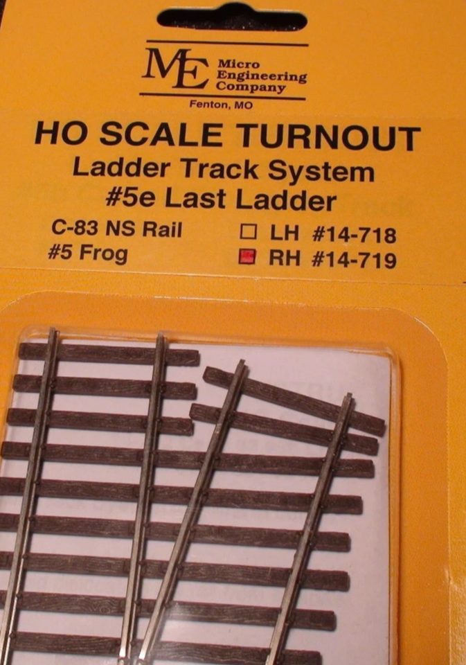 Micro Engineering 14719 HO Code 83 #5e Right Hand Turnout Ladder Track ...