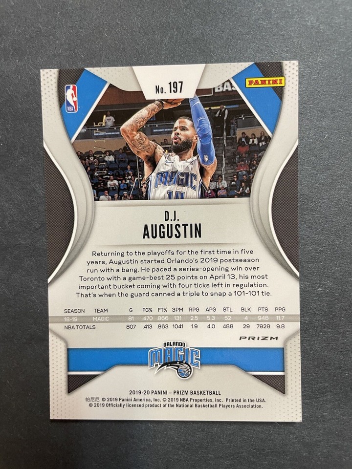 2019-20 Panini Prizm Fast Break Blue Prizm /175 DJ Augustin #197 | eBay