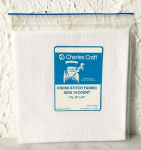 Charles Craft 14 Count White Aida Cross Stitch Fabric 100% Cotton - 12 ...